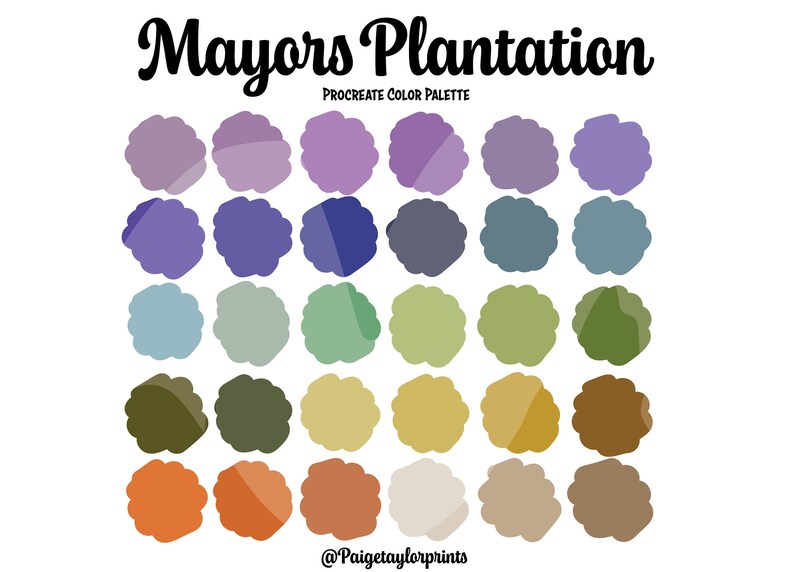Mayors Plantation Procreate Color Palette, Colorful Palette, Color ...