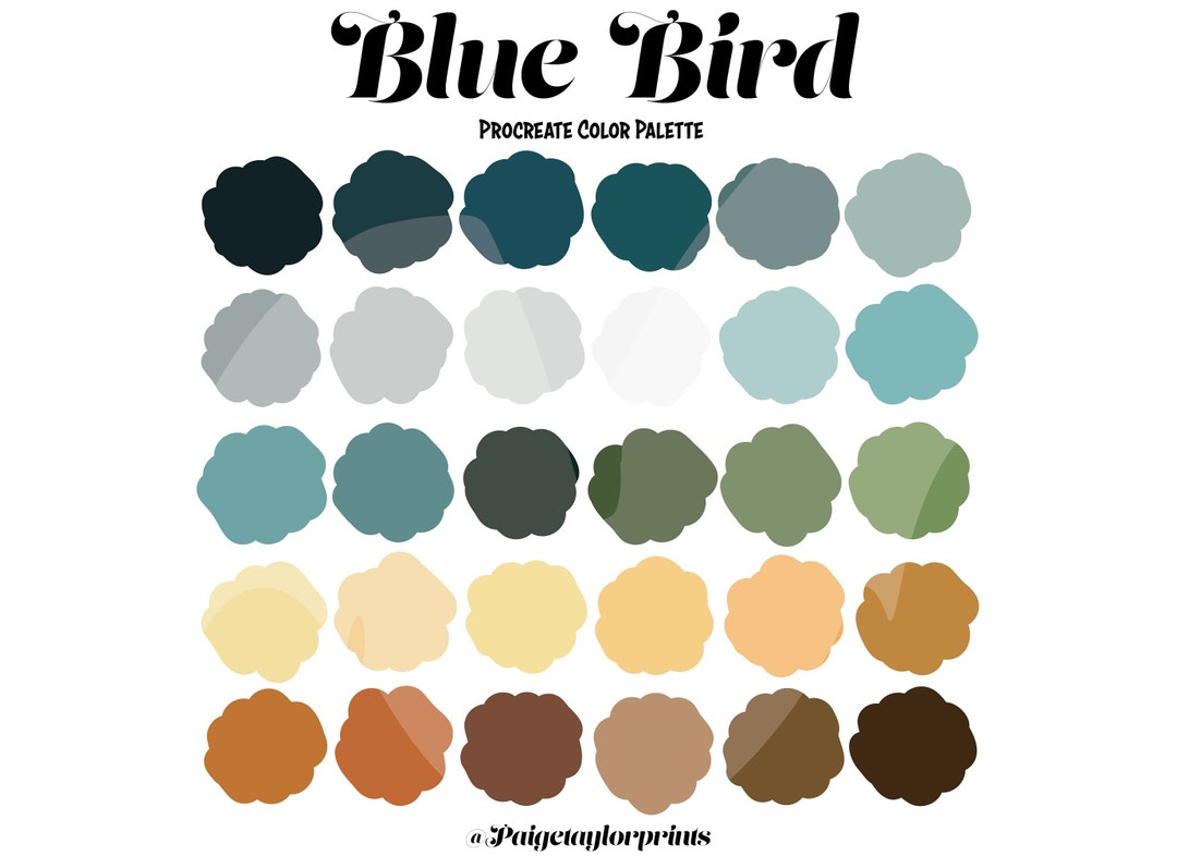 Blue Bird Procreate Color Palette, Colorful Palette, Color Palette ...