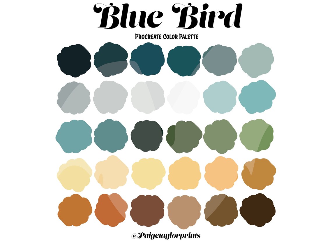 Blue Bird Procreate Color Palette, Colorful Palette, Color Palette ...