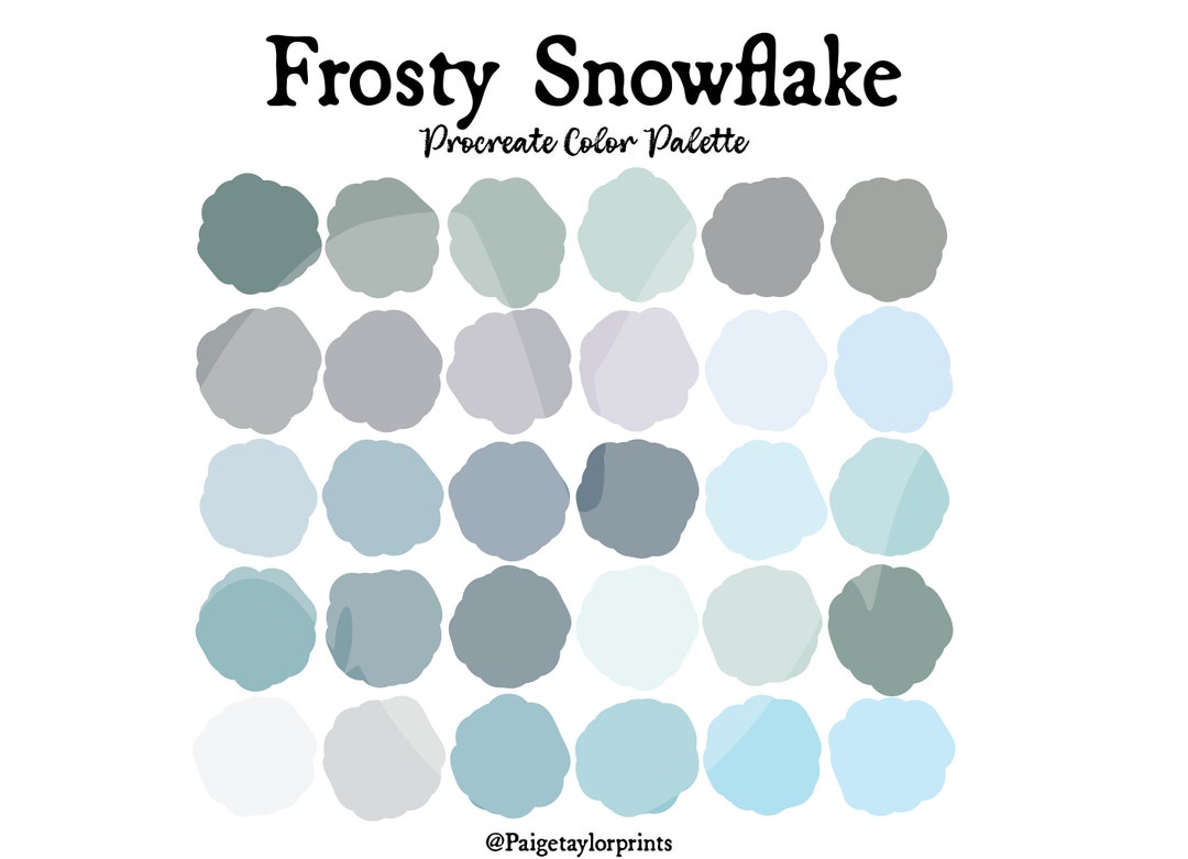 Frosty Snowflake Procreate Color Palette, Colorful Palette, Color ...