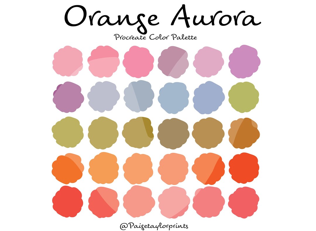 Orange Aurora Procreate Color Palette, Colorful Palette, Color Palette ...
