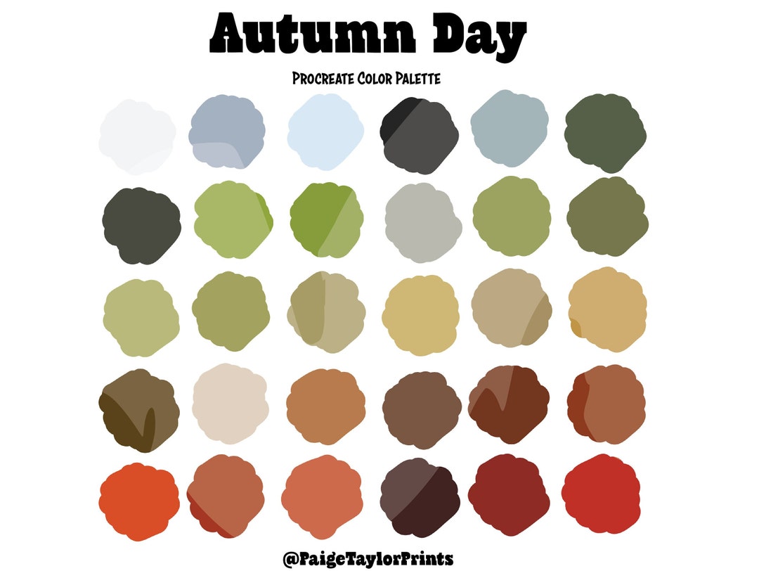 Autumn Day Procreate Color Palette Colorful Palette Color Palette Ipad Pro Procreate Etsy