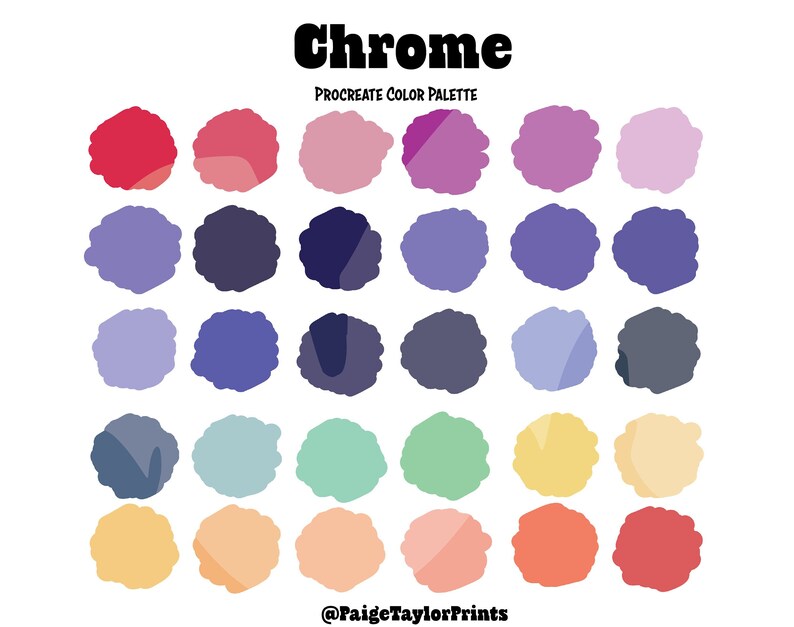 Chrome Procreate Color Palette, Colorful Palette, Color Palette, iPad ...
