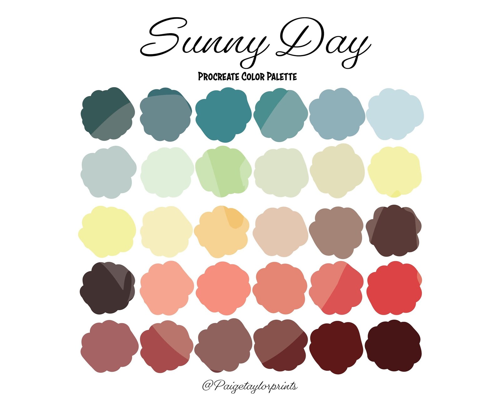 Sunny Day Procreate Color Palette, Colorful Palette, Color Palette ...