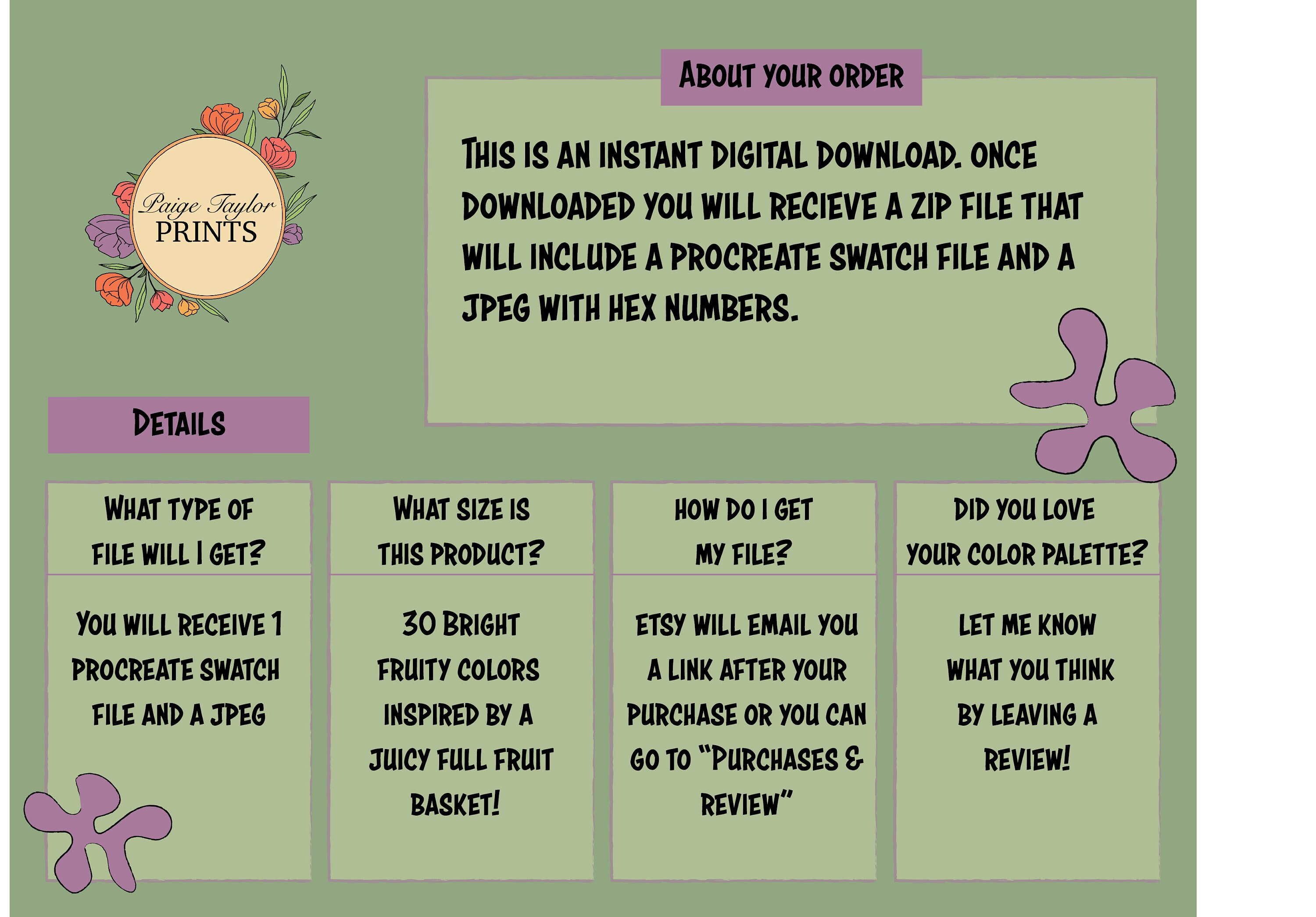 Fruit Basket Digital Color Palette, Colorful Palette, Color Palette ...