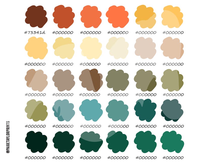 Midnight Rain Procreate Color Palette, Colorful Palette, Color Palette, Procreate, Hex Color ...