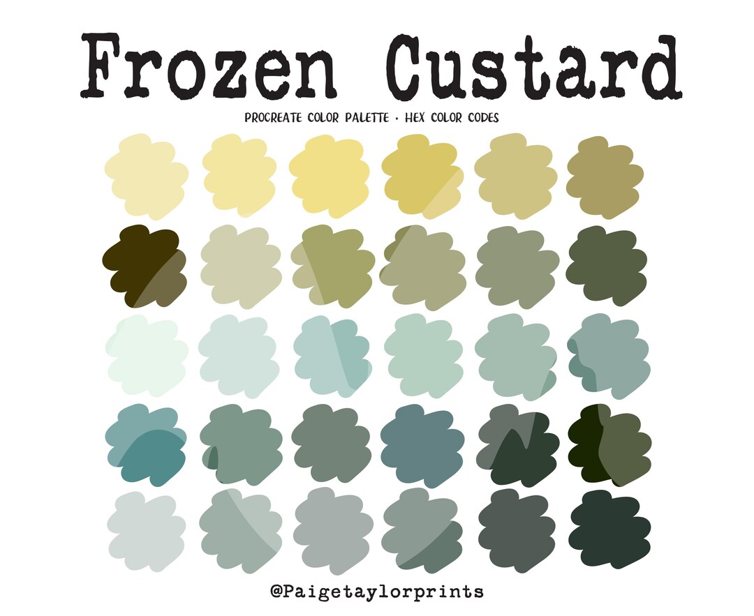 Frozen Custard Procreate Color Palette, Hex Color Codes, Digital ...