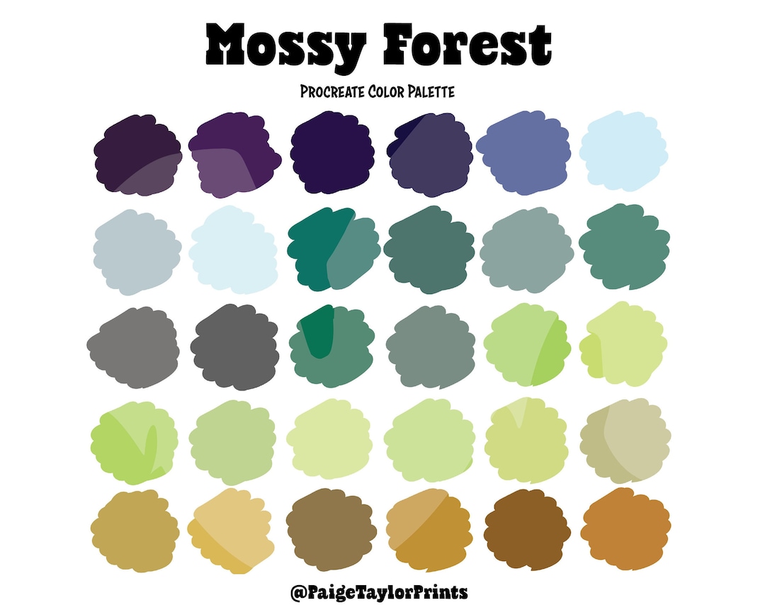 Mossy Forest Procreate Color Palette, Colorful Palette, Color Palette ...