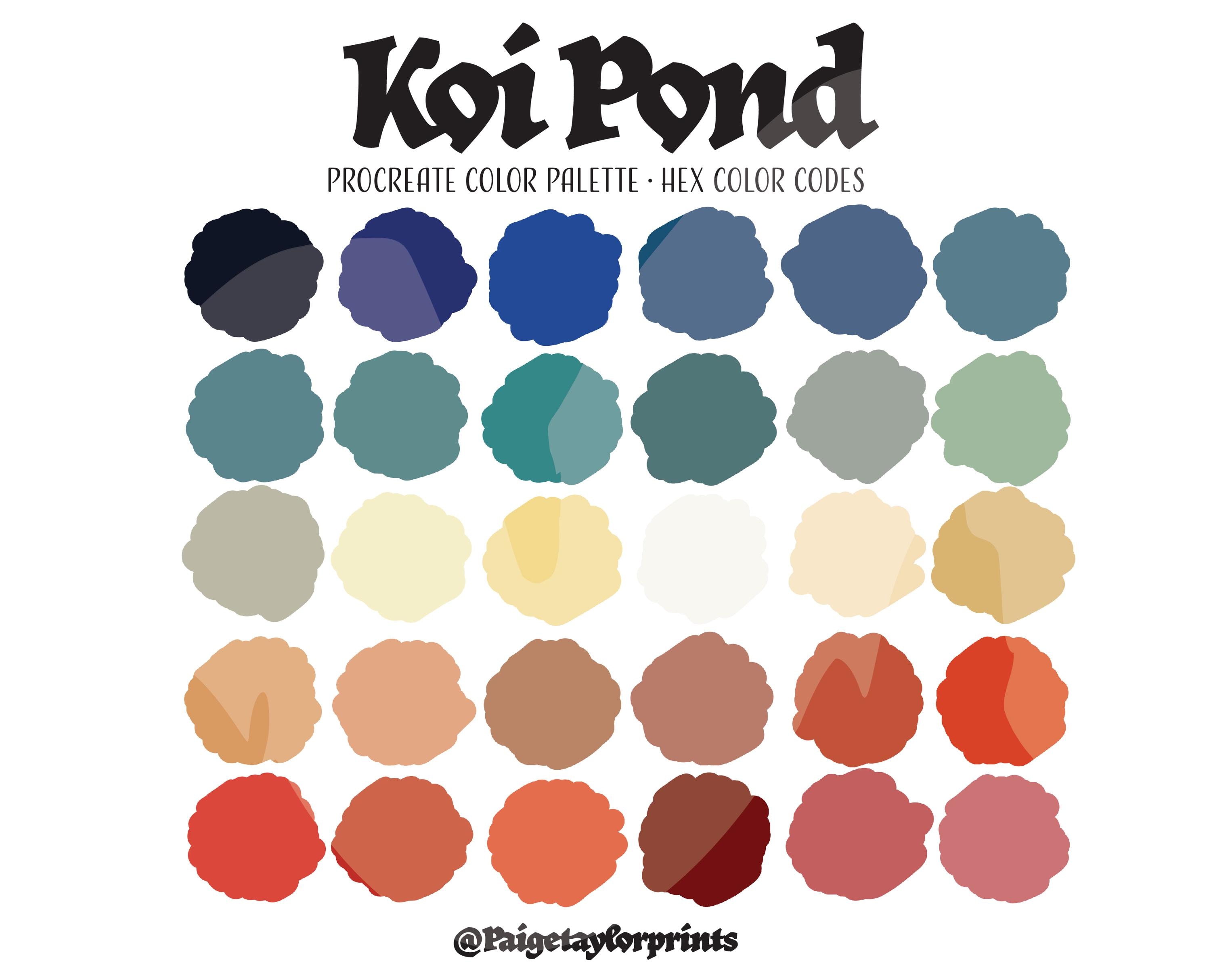 Koi Pond Procreate Color Palette, Colorful Palette, Color Palette, iPad ...