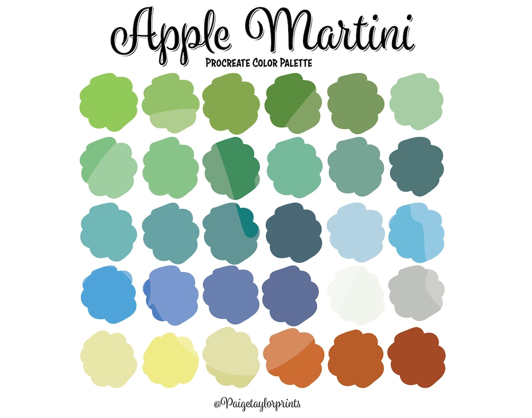Apple Martini Procreate Color Palette, Colorful Palette, Color Palette ...