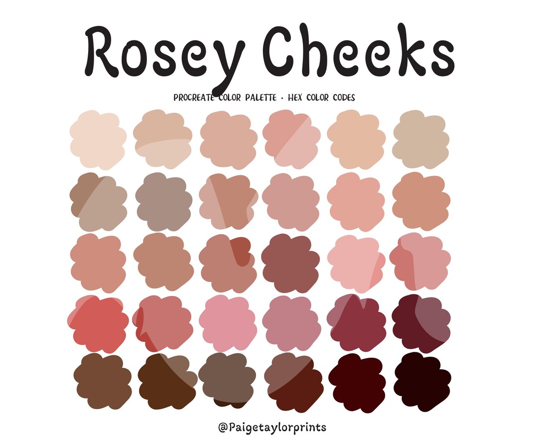Rosey Cheeks Procreate Color Palette, Digital Color Inspiration, Hex ...