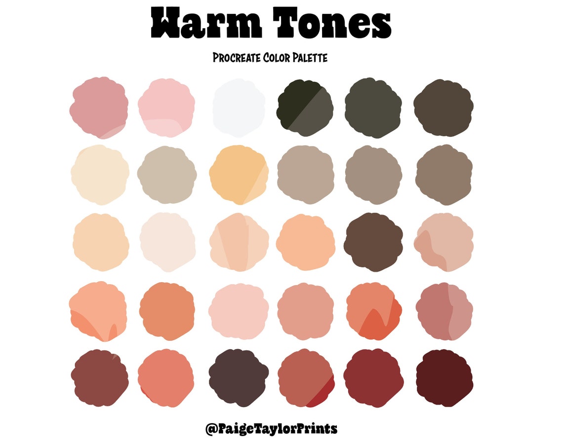 Warm Tones Procreate Color Palette Colorful Palette Color - Etsy