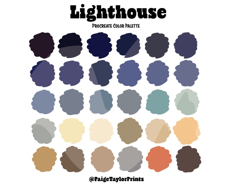 Lighthouse Procreate Color Palette, Colorful Palette, Color Palette ...