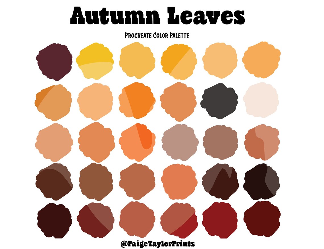 Autumn Leaves Procreate Color Palette, Colorful Palette, Color Palette ...