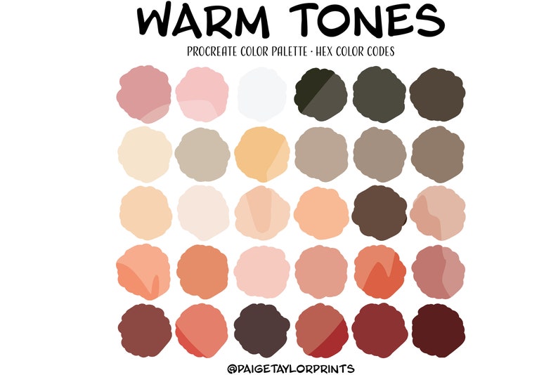 Warm Tones Procreate Color Palette, Colorful Palette, Color Palette ...