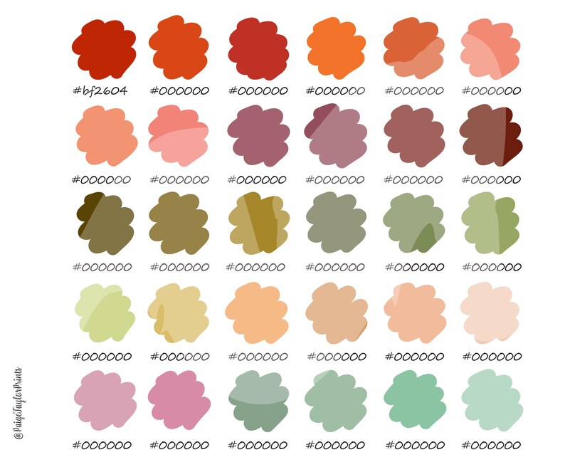 Mid Century Tiles Procreate Color Palette, Colorful Palette, Color ...