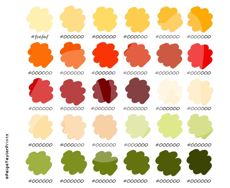 Chili Oil Eggs Procreate Color Palette, Colorful Palette, Color Palette ...