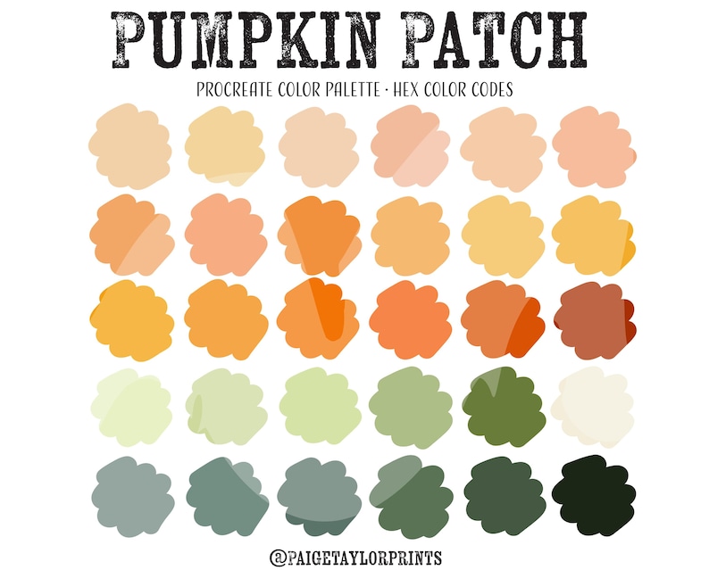 Pumpkin Patch Procreate Color Palette, Colorful Palette, Color Palette ...