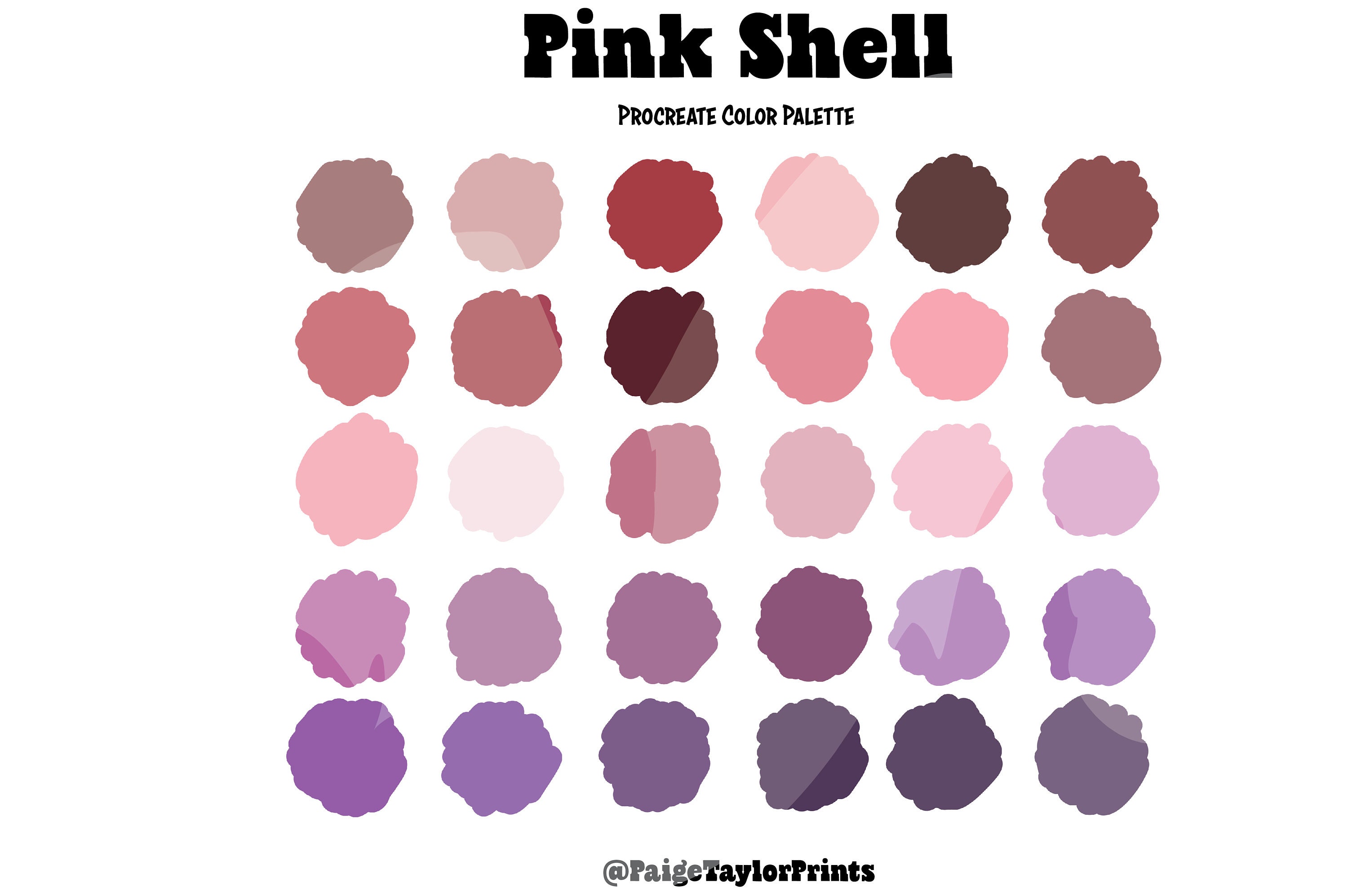 Pink Shell Procreate Color Palette - Etsy