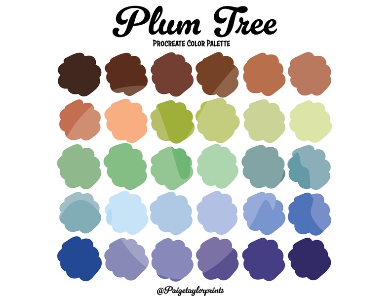 Plum Tree Procreate Color Palette, Colorful Palette, Color Palette ...