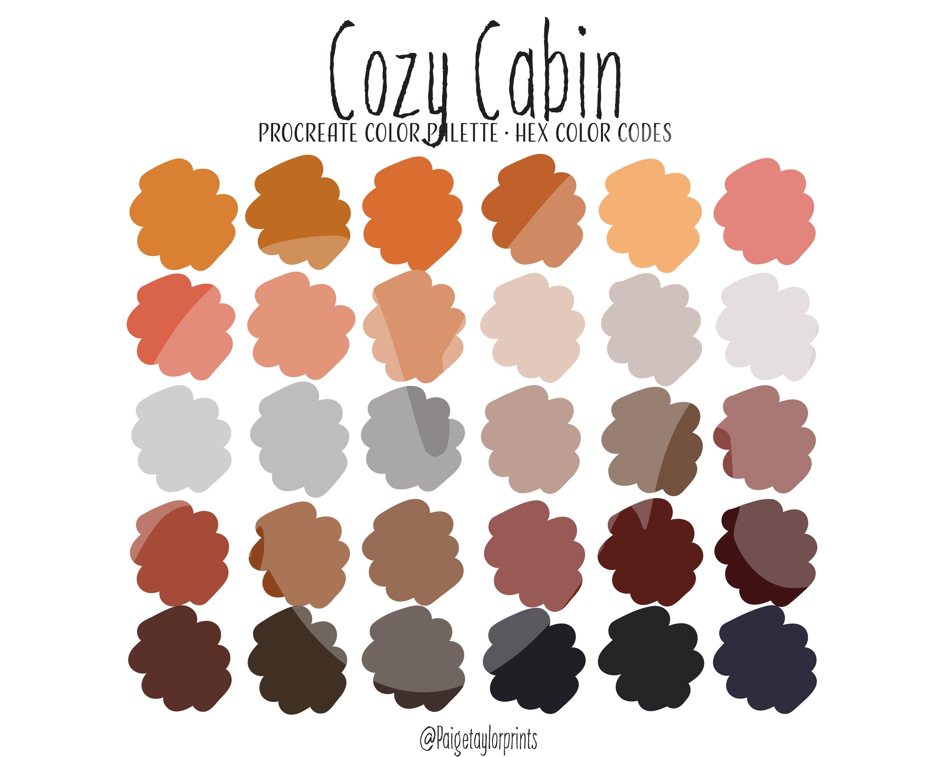 Cozy Cabin Procreate Color Palette, Colorful Palette, Color Palette ...