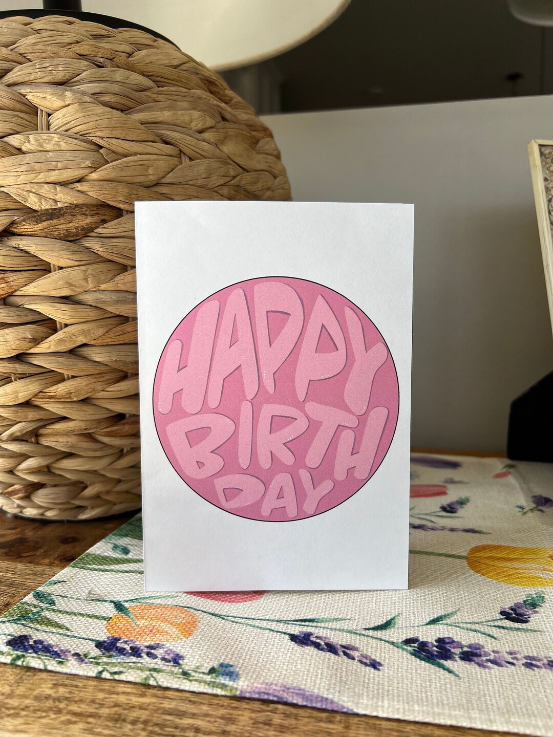 Pink Happy Birthday Bubble Card - Etsy