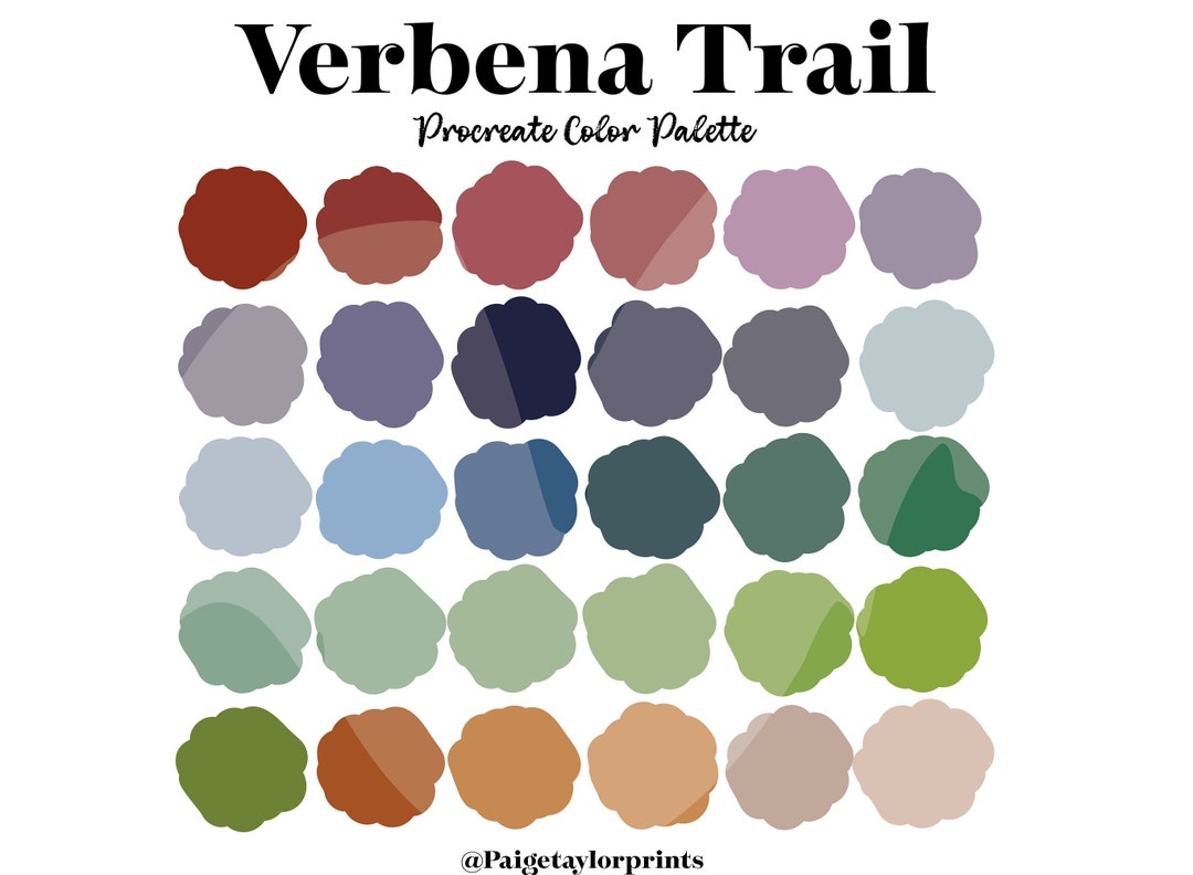 Verbena Trail Procreate Color Palette, Colorful Palette, Color Palette ...