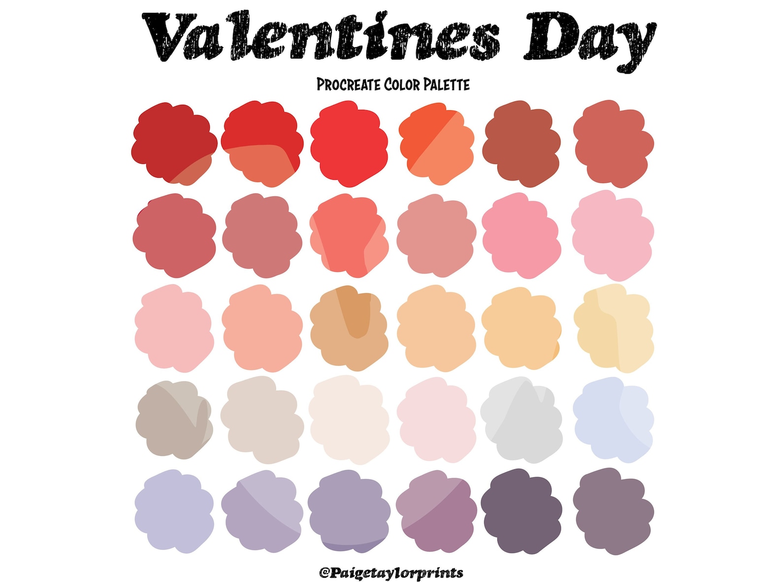 Valentines Day Procreate Color Palette, Colorful Palette, Color Palette ...