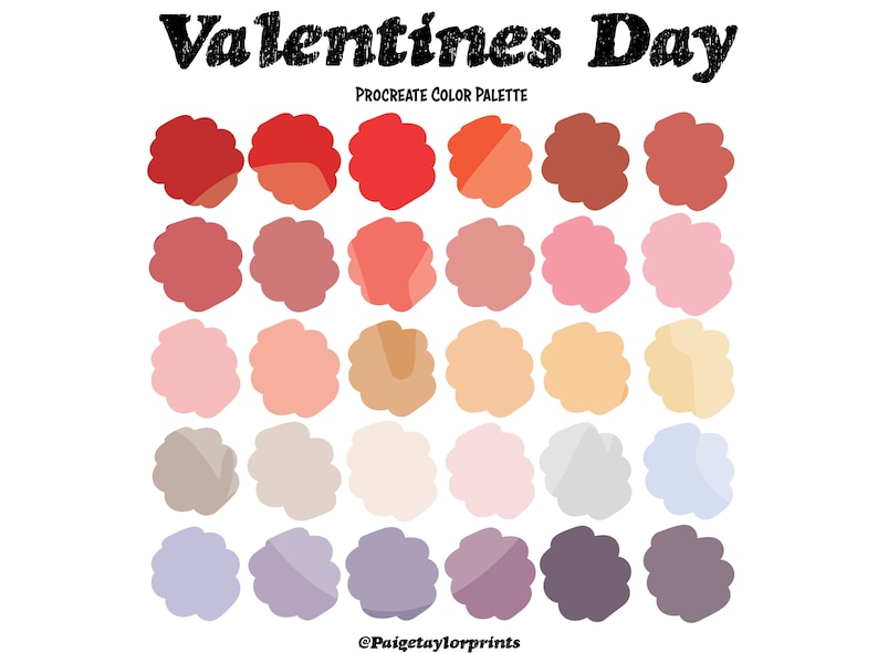 Valentines Day Procreate Color Palette, Colorful Palette, Color Palette ...