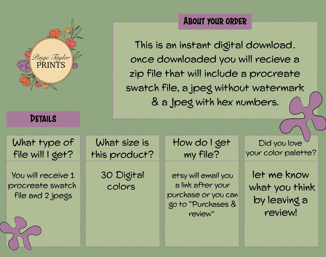 Swamp Flowers Procreate Color Palette, Colorful Palette, Color Palette ...