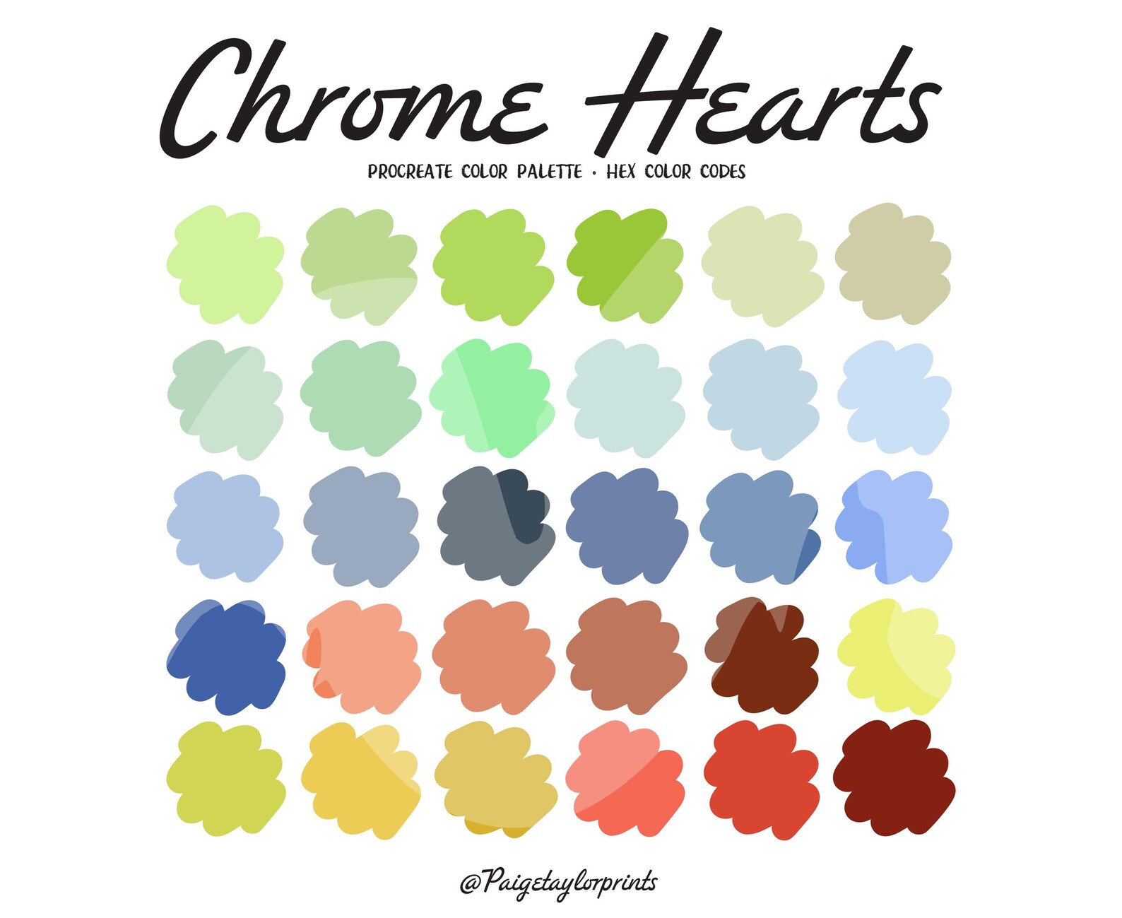 Chrome Hearts Procreate Color Palette, Colorful Palette, Color Palette ...
