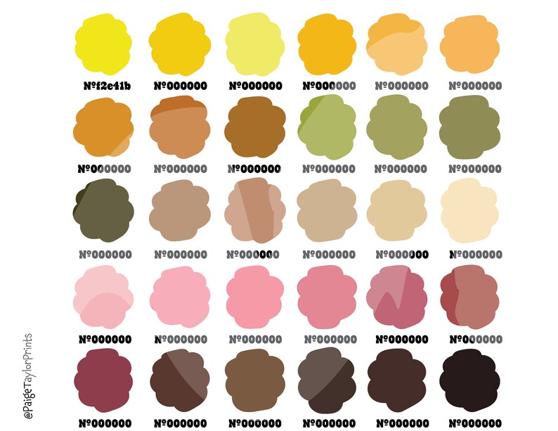 Daisies in Brass Procreate Color Palette, Colorful Palette, Color ...