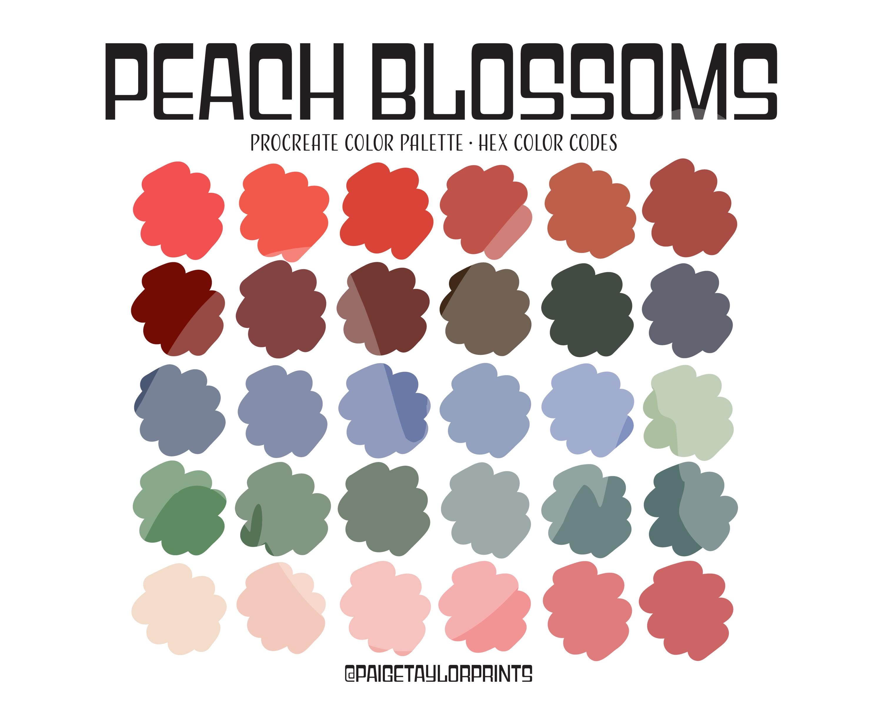 Peach Blossoms Procreate Color Palette, Colorful Palette, Color Palette ...
