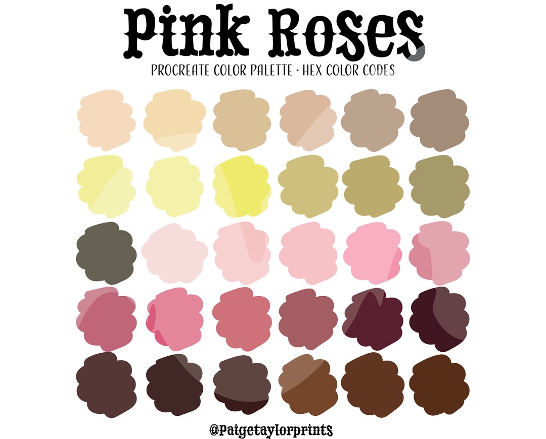 Pink Roses Procreate Color Palette, Colorful Palette, Color Palette ...