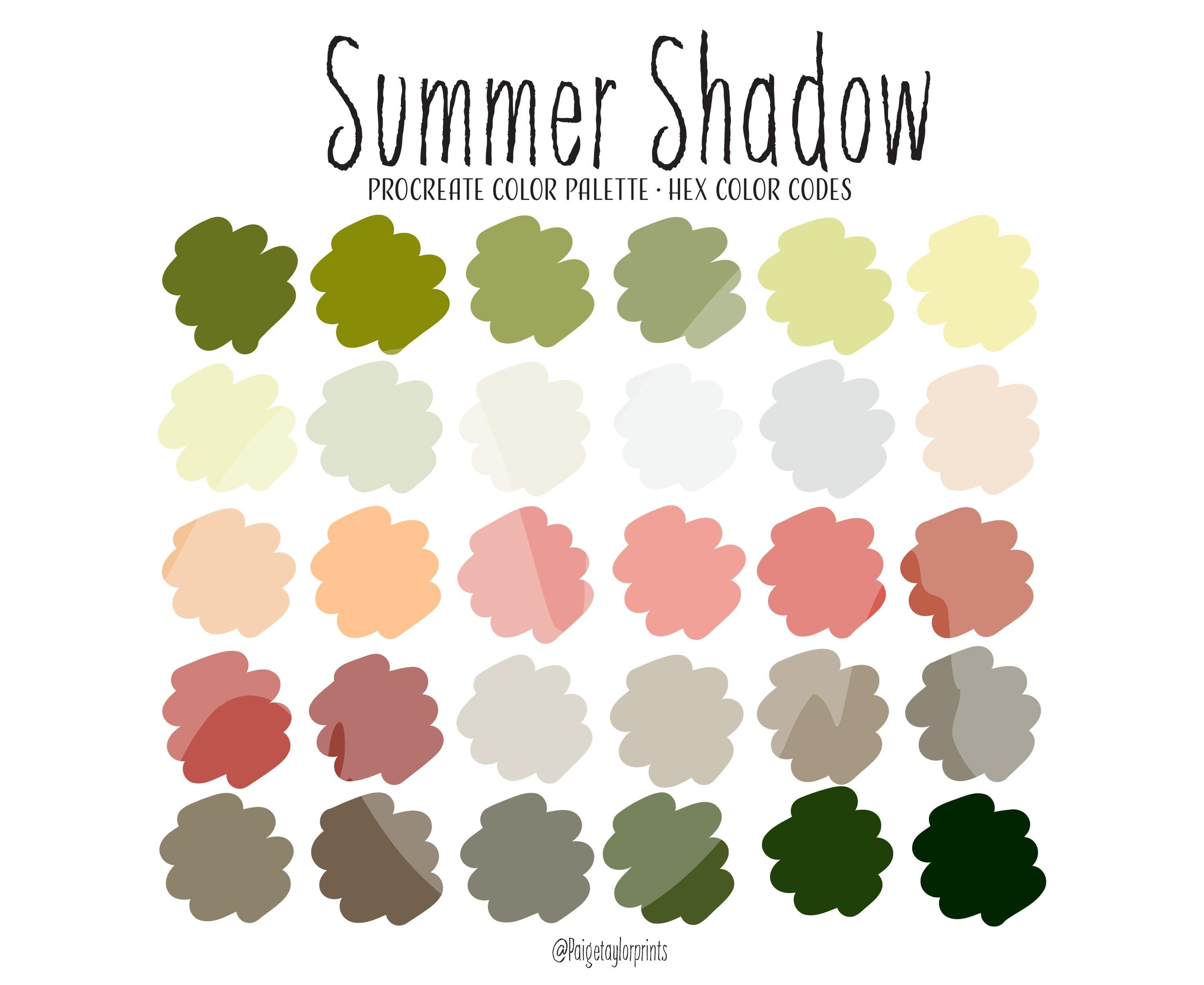 Summer Shadow Procreate Color Palette, Colorful Palette, Color Palette ...