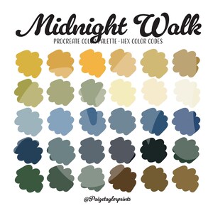 Midnight Walk Procreate Color Palette, Colorful Palette, Color Palette ...