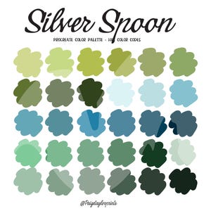 Silver Spoon Procreate Color Palette, Colorful Palette, Color Palette ...