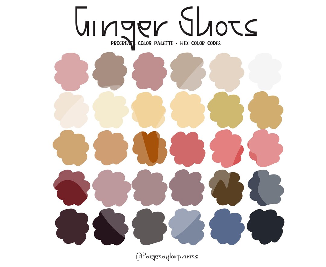 Ginger Shots Procreate Color Palette, Colorful Palette, Color Palette ...