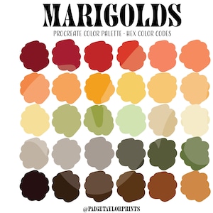 Marigolds Procreate Color Palette, Colorful Palette, Color Palette ...