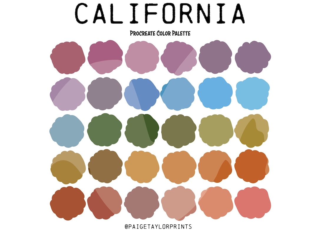California Procreate Color Palette, Colorful Palette, Color Palette ...