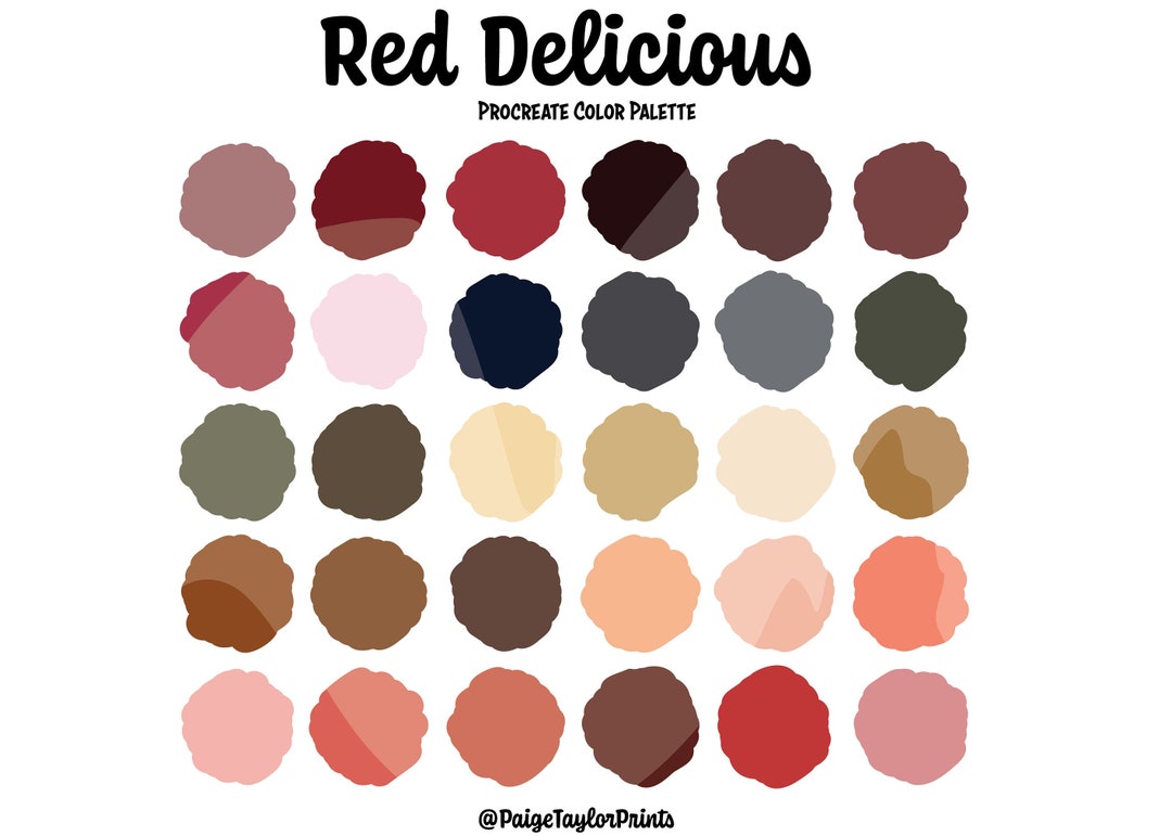 Red Delicious Procreate Color Palette, Colorful Palette, Color Palette ...
