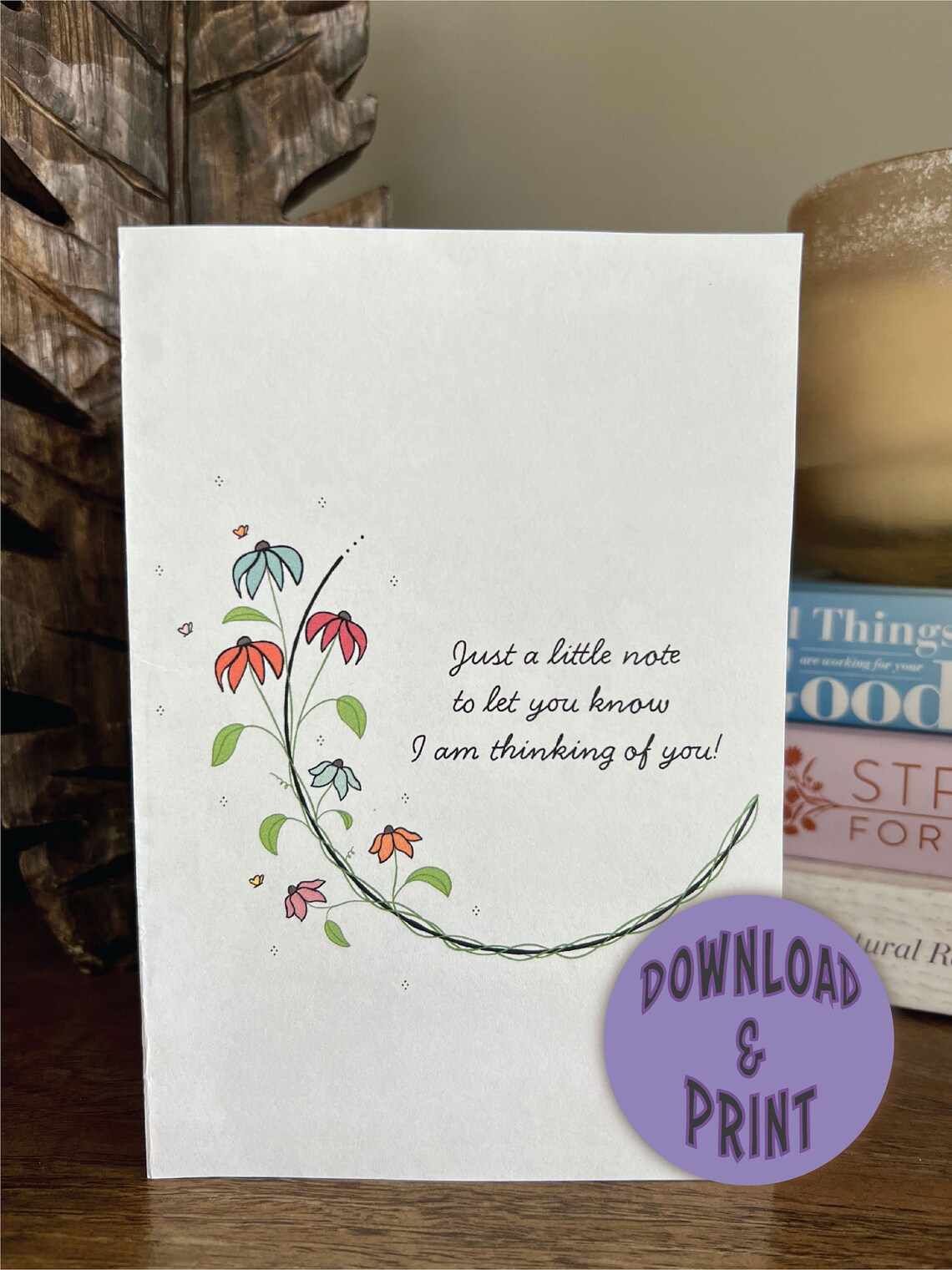 Thinking of You Printable Card - Etsy