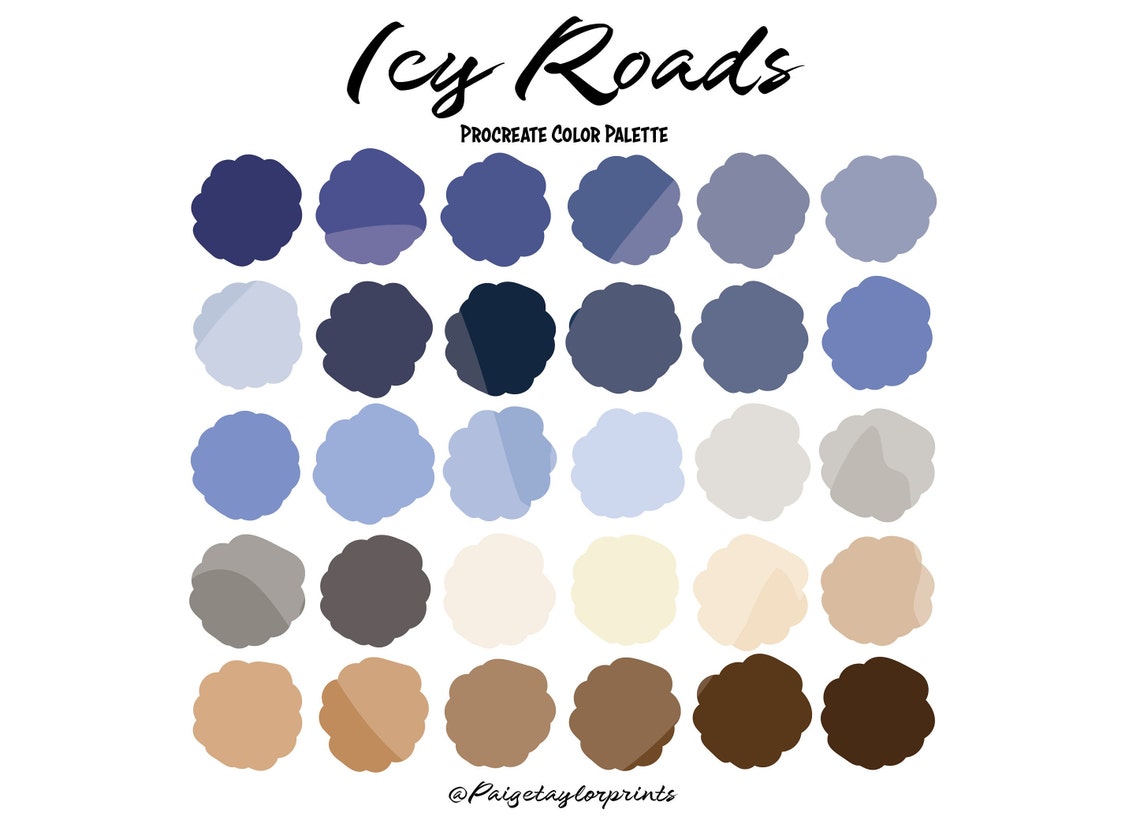 Icy Roads Procreate Color Palette, Colorful Palette, Color Palette ...