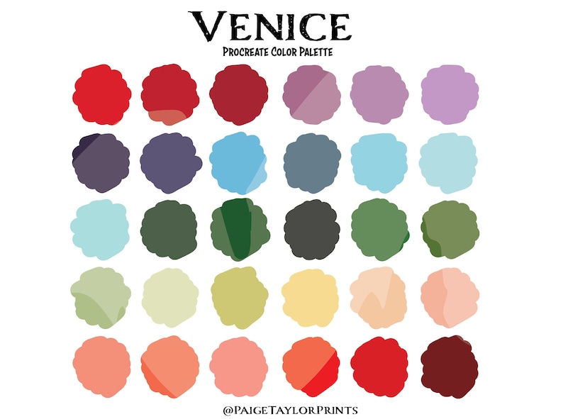 Venice Procreate Color Palette, Colorful Palette, Color Palette, iPad ...
