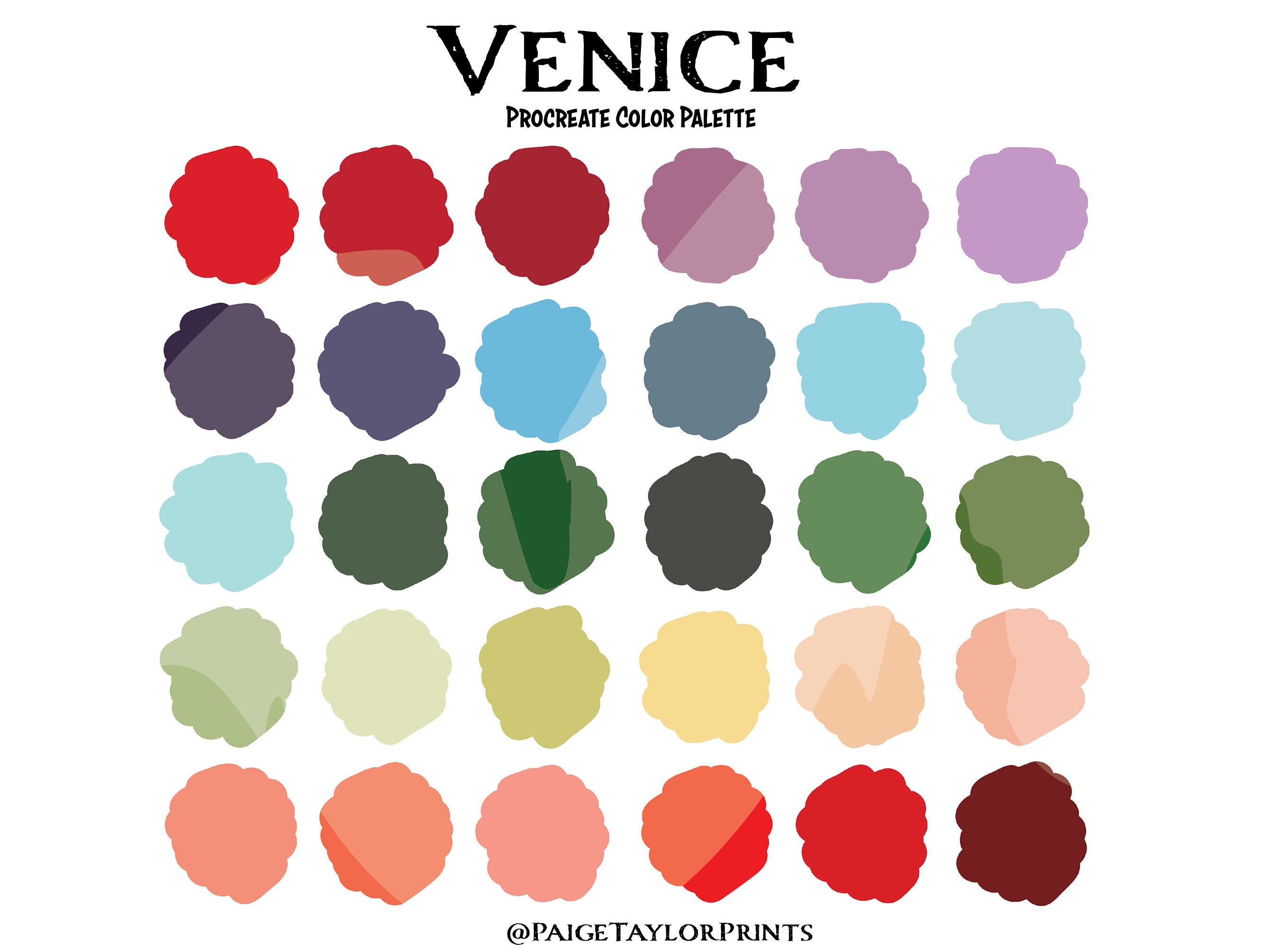 Venice Procreate Color Palette, Colorful Palette, Color Palette, iPad ...