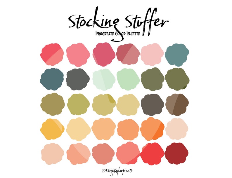 Stocking Stuffer Procreate Color Palette, Colorful Palette, Color ...
