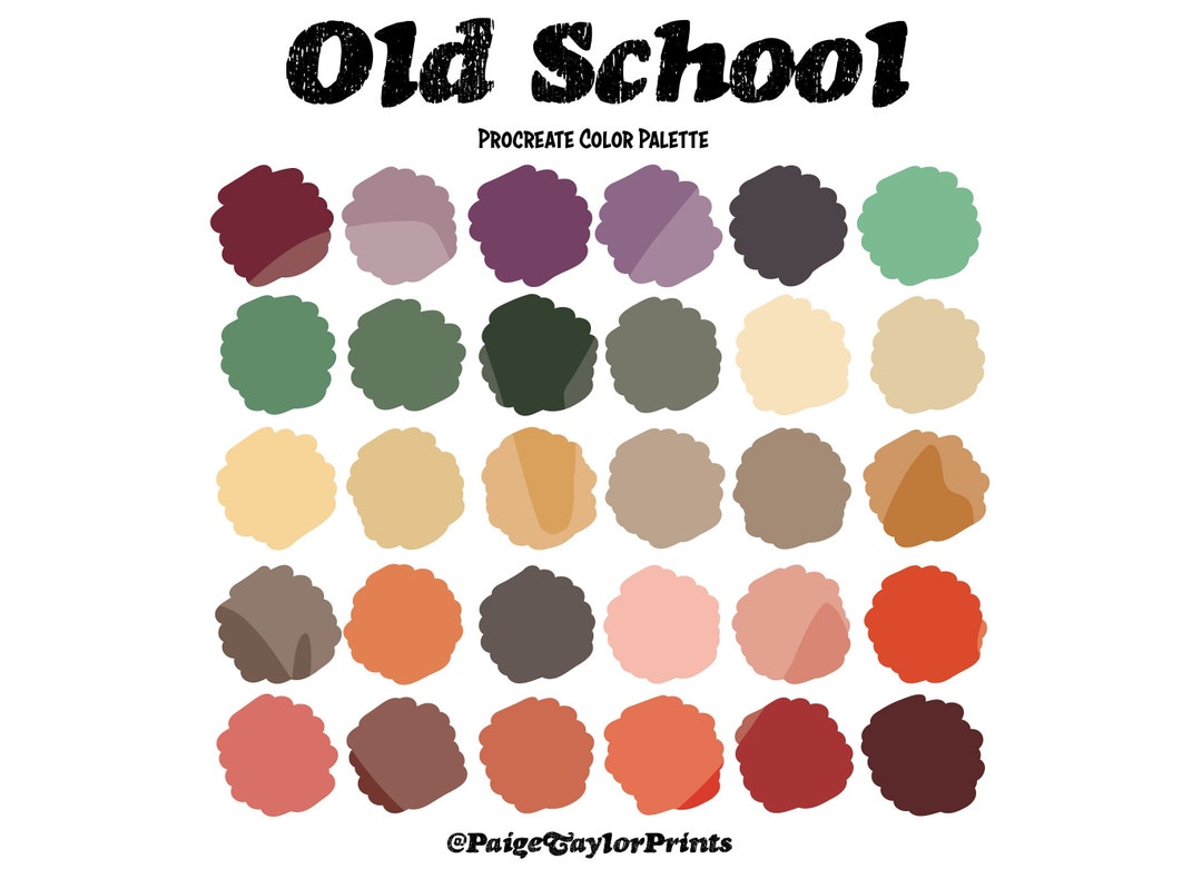 Old School Procreate Color Palette, Color Palette, iPad Pro, Procreate ...