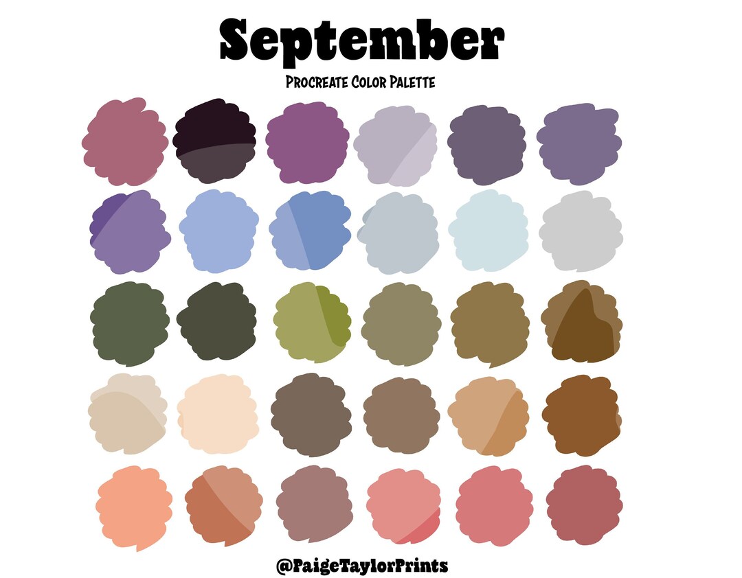 September Procreate Color Palette, Colorful Palette, Color Palette ...