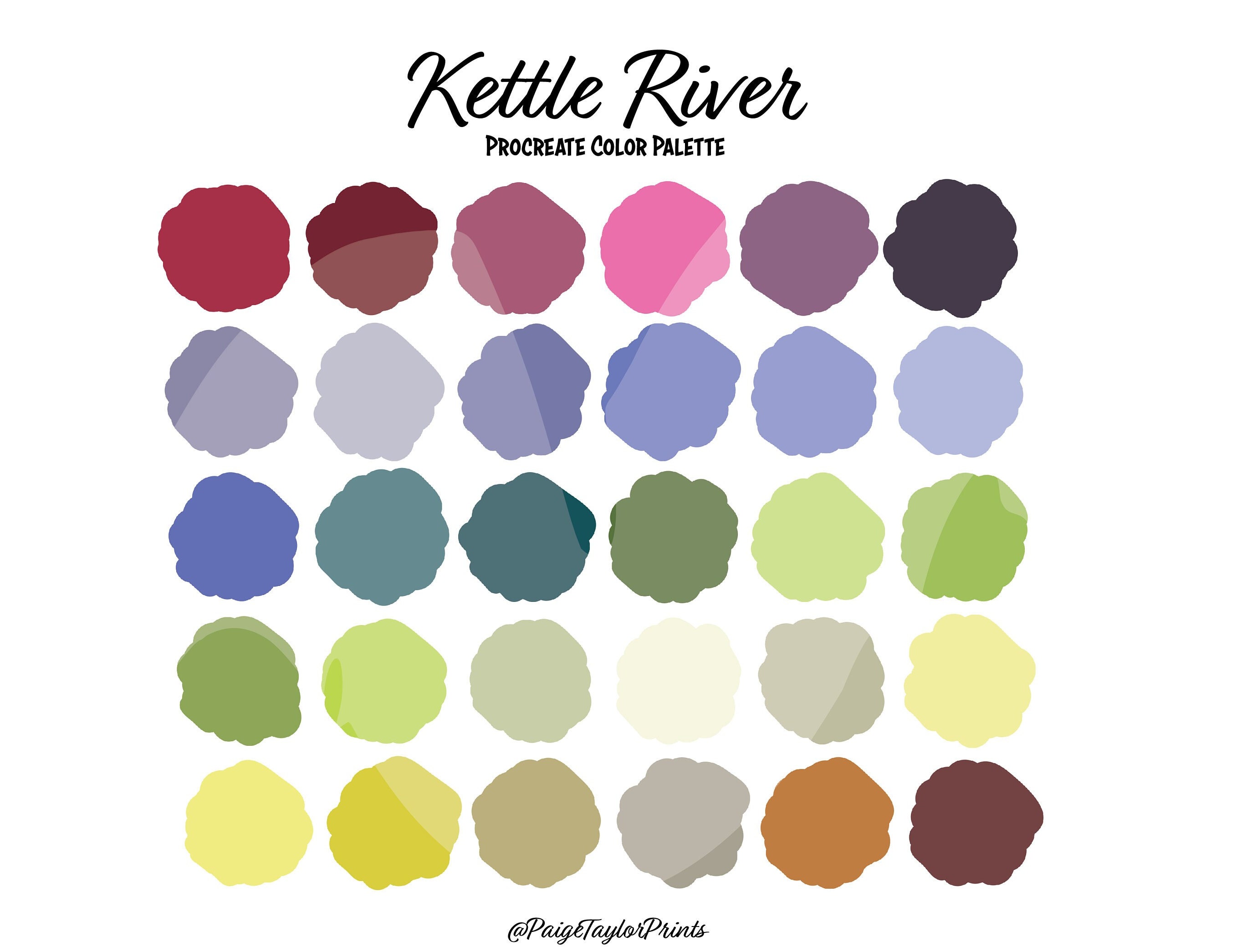 Kettle River Procreate Color Palette, Colorful Palette, Color Palette ...