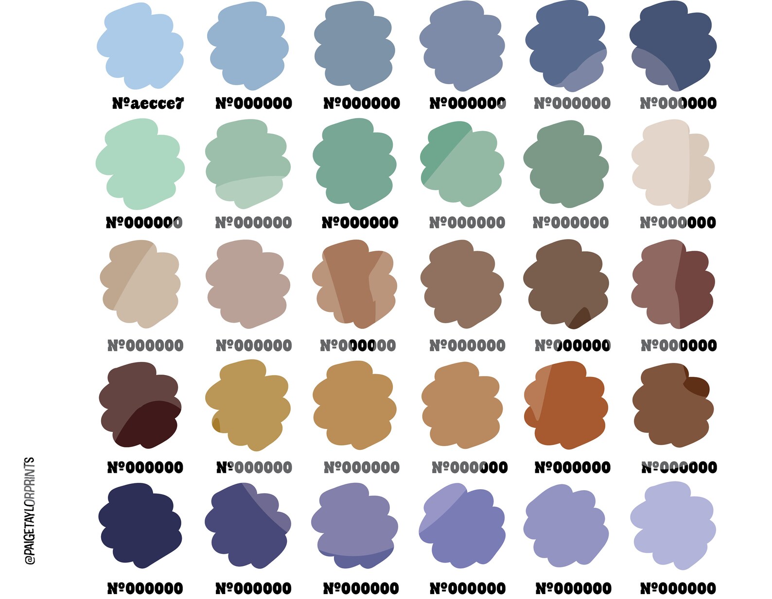 Frenchmans Cove Procreate Color Palette, Colorful Palette, Color ...